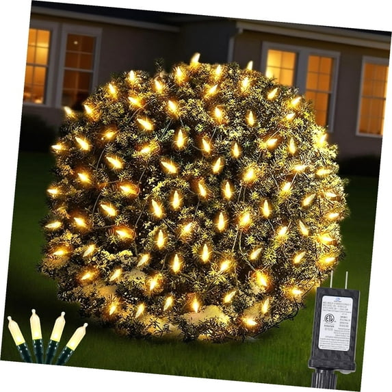 Fuliko Christmas Net Lights Connectable, 120LED 5ft 6ft 8 Modes Wire ...