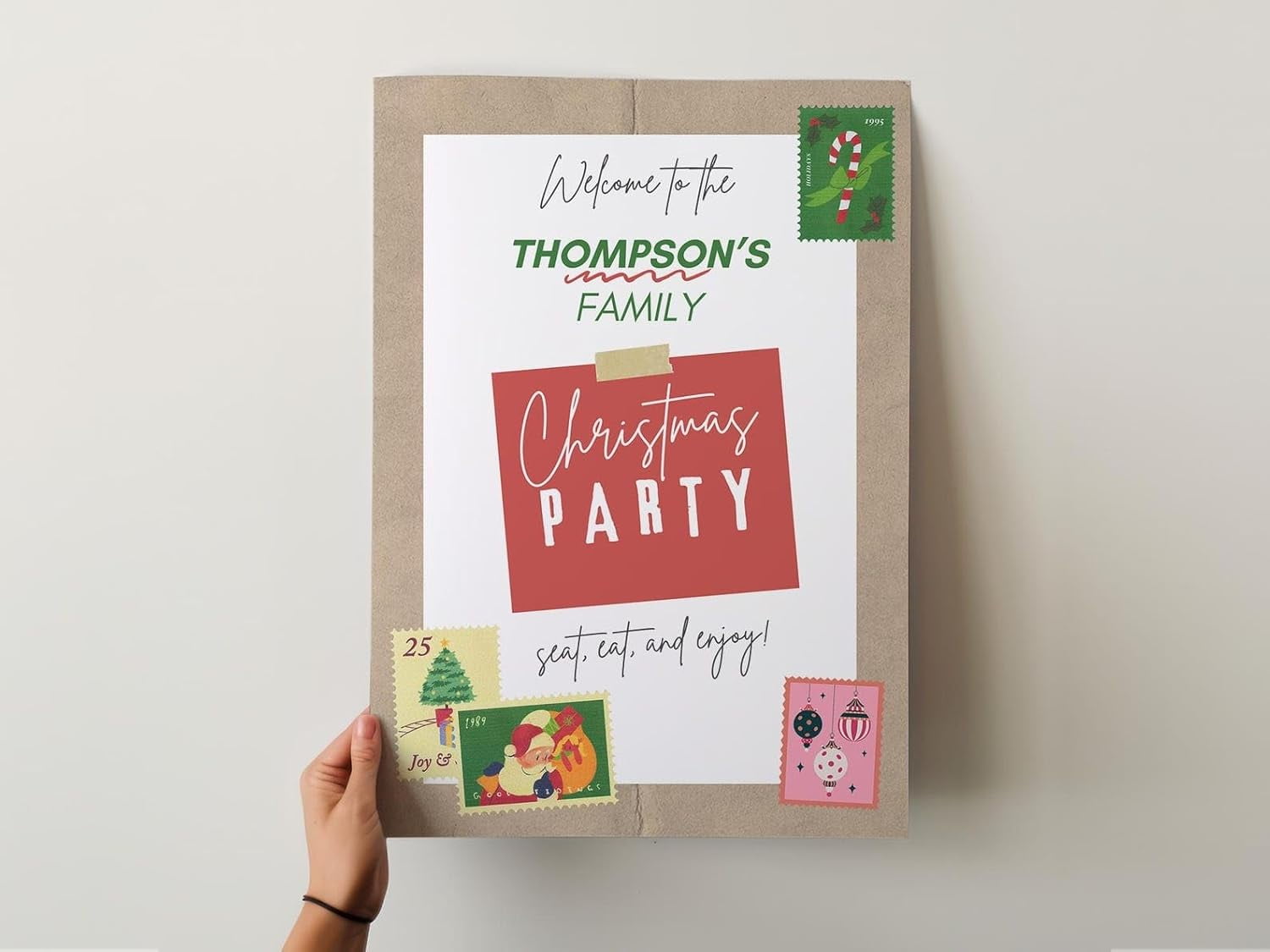 Fuliko Christmas Party Sign for Events, Christmas Party Sign, Dinner ...