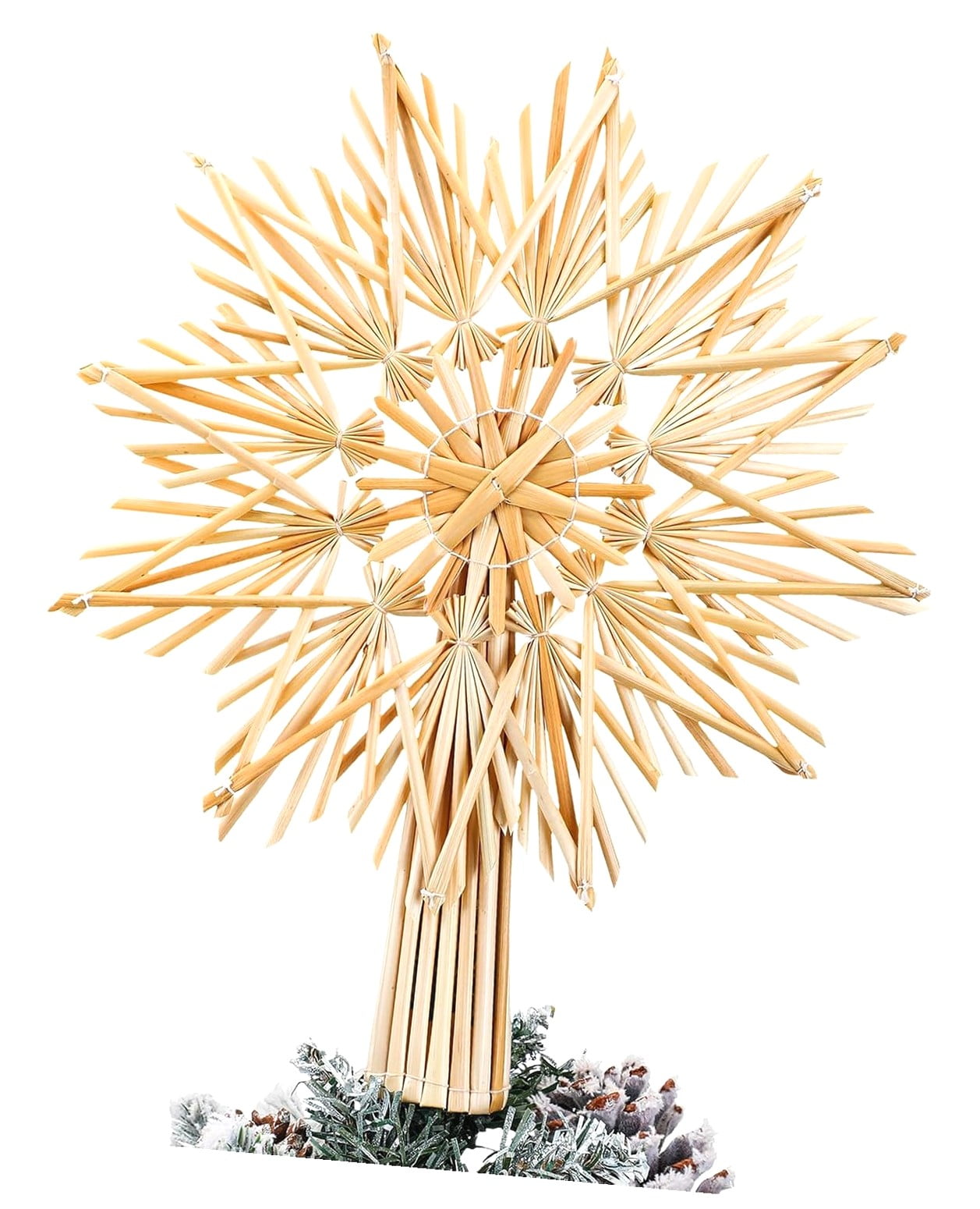 Fuliko Christmas Straw Tree Topper Straw Star Ornaments 10' 12 ...