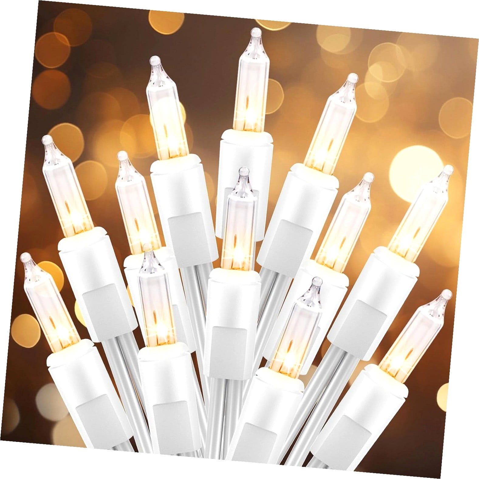 Fuliko Christmas String Lights 2 Pack Clear Warm White Lights Plug ...