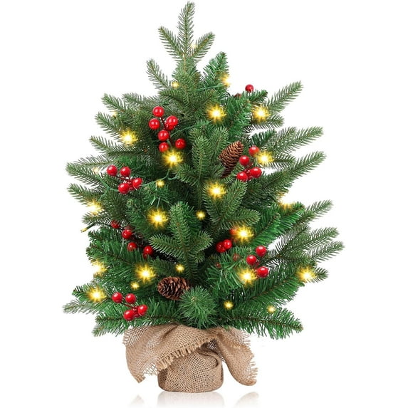 Fuliko Christmas Tree, 20 inch/50CM Christmas Trees with Lights with 2M ...