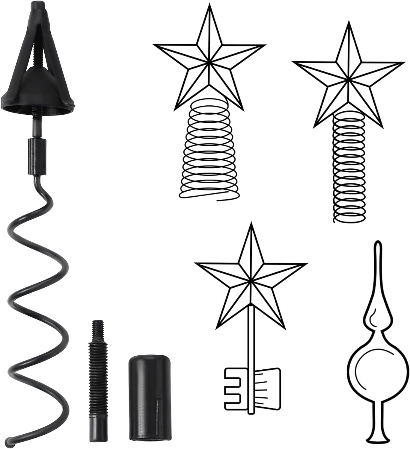 Fuliko Christmas Tree Topper Holder Stabilizer Floral Xmas Tree Topper ...