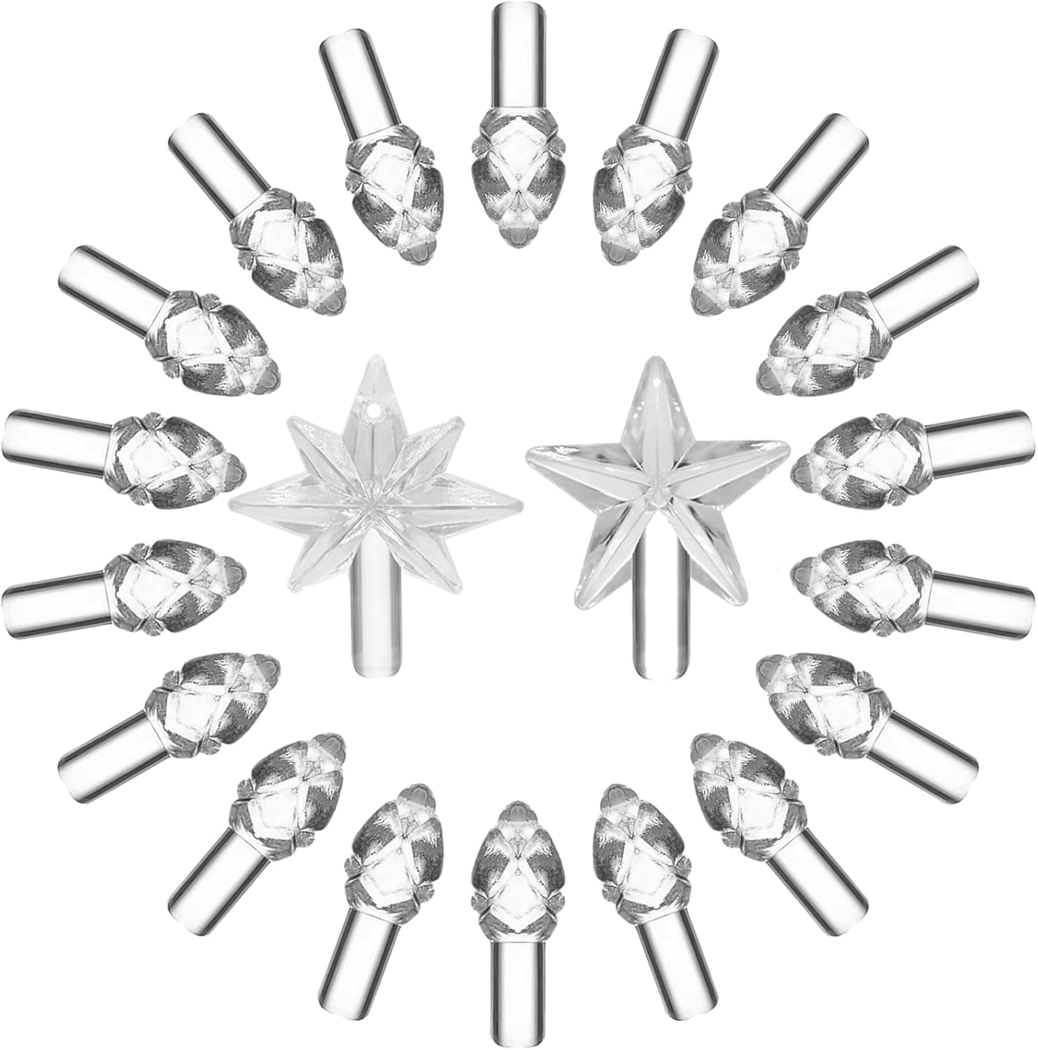 Fuliko Clear White Lights Bulbs for Ceramic Christmas Tree, Light Ornaments for Ceramic Tree ...