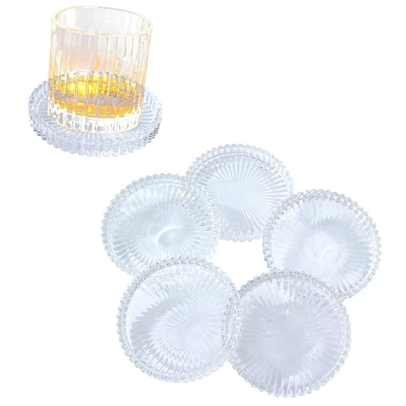 Fuliko Coaster 6 Pack Round Cup Coasters for Drinks, Coffee Coaster ...