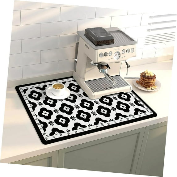 Fuliko Coffee Mat Dish Drying Mat Hide Stain Absorbent Mat for ...