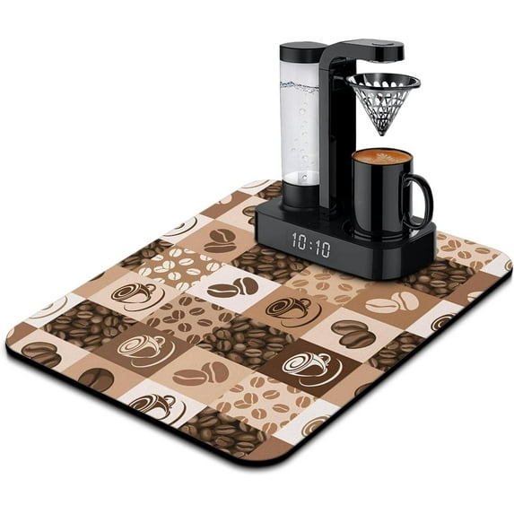 Fuliko Coffee Mat for Countertop Absorbent Dish Drying Mats Kitchen ...