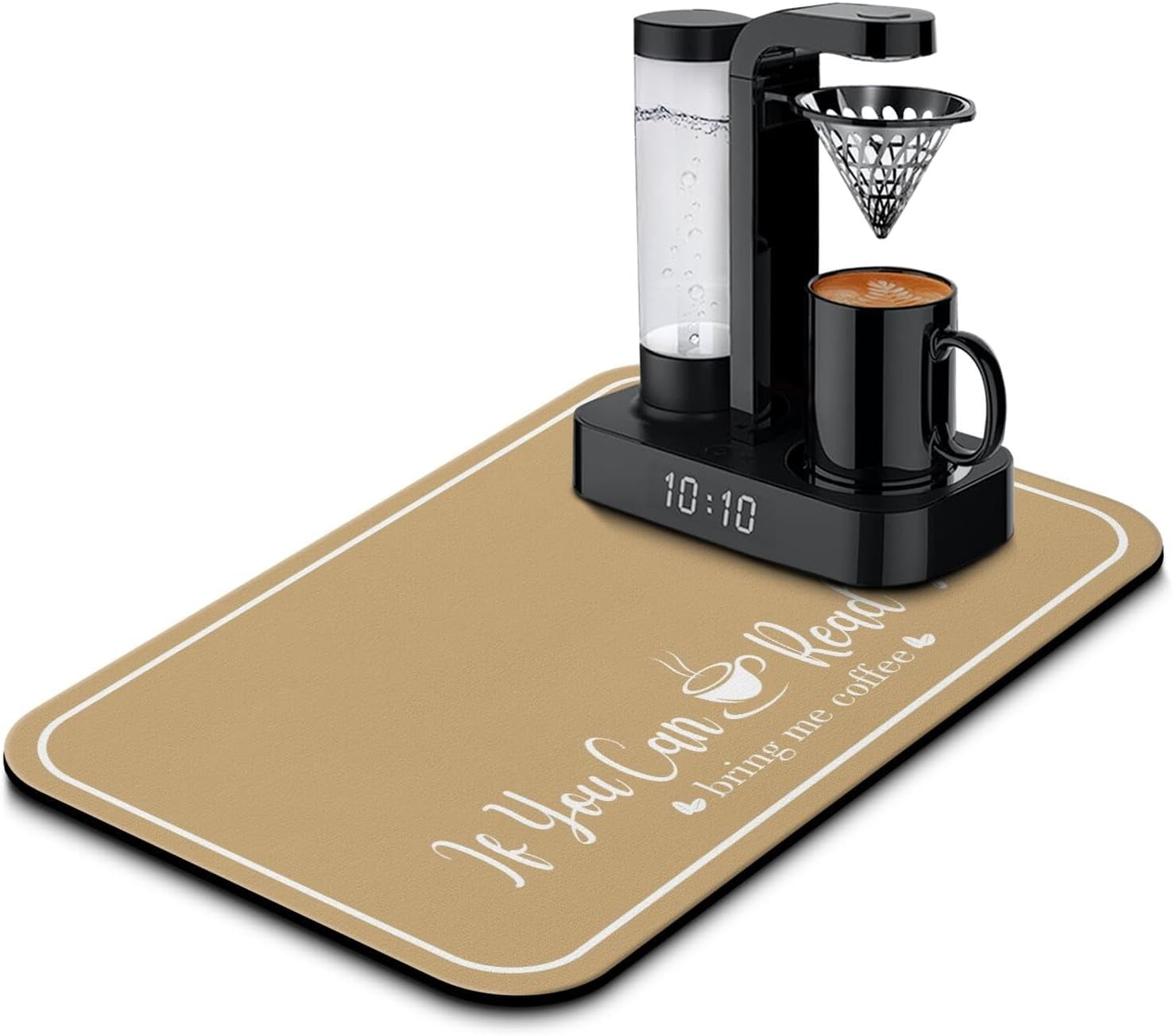 Fuliko Coffee Mat for Countertops 19x12 inches, Absorbent Stain Hider ...