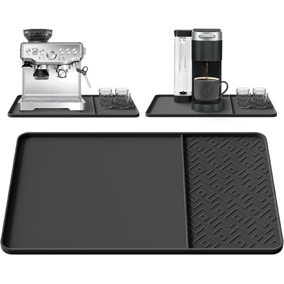 Fuliko Coffee Mat with Raised Edges 19" 12" – Countertop Mat, Coffee ...