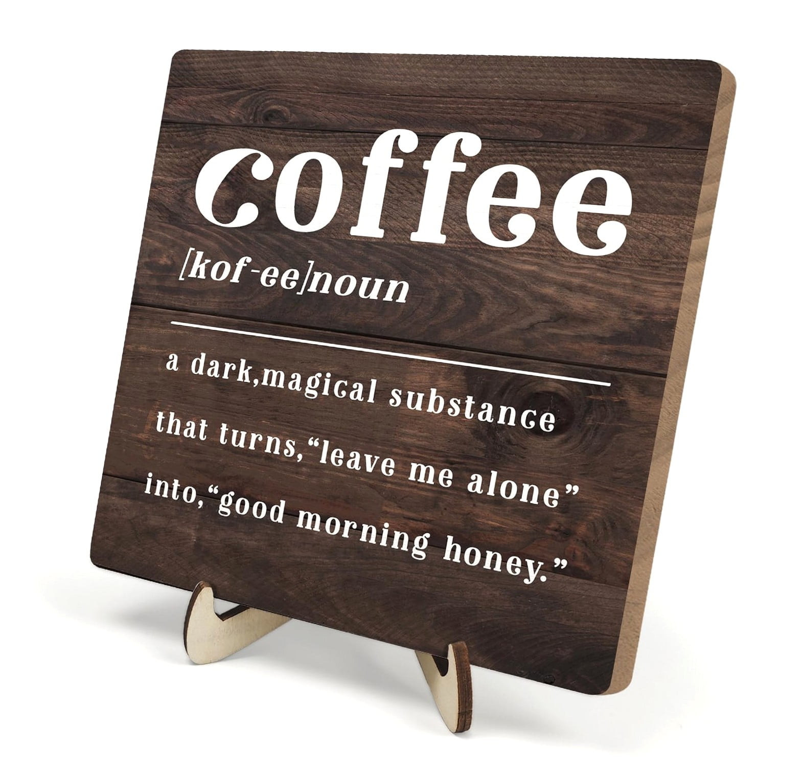 Fuliko Coffee Sign Plaque, Wooden Coffee Sign Decor, 5.9x5.9 inches ...