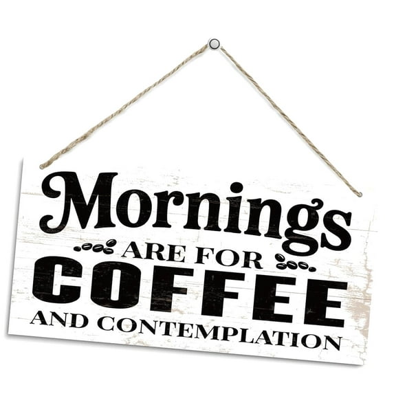 Fuliko Coffee Wooden Hanging Decor, Mornings are for Coffee and ...