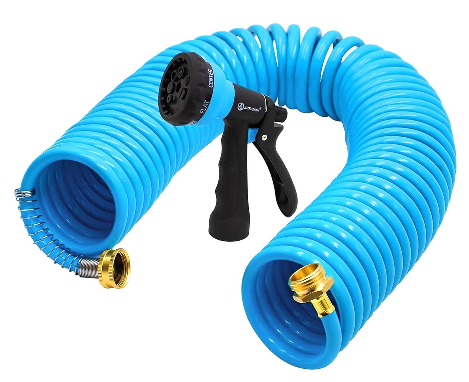 Fuliko Coil Garden Hose 50 ft, EVA Curly Water Hose with Connectors ...
