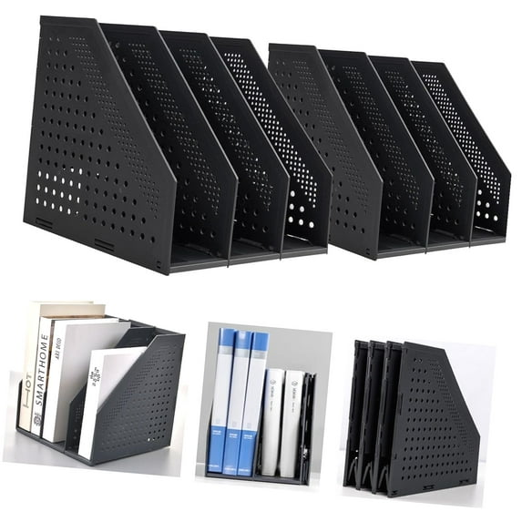 Fuliko Collapsible Organizer with 4 Compartments, Desktop Binder Rack ...