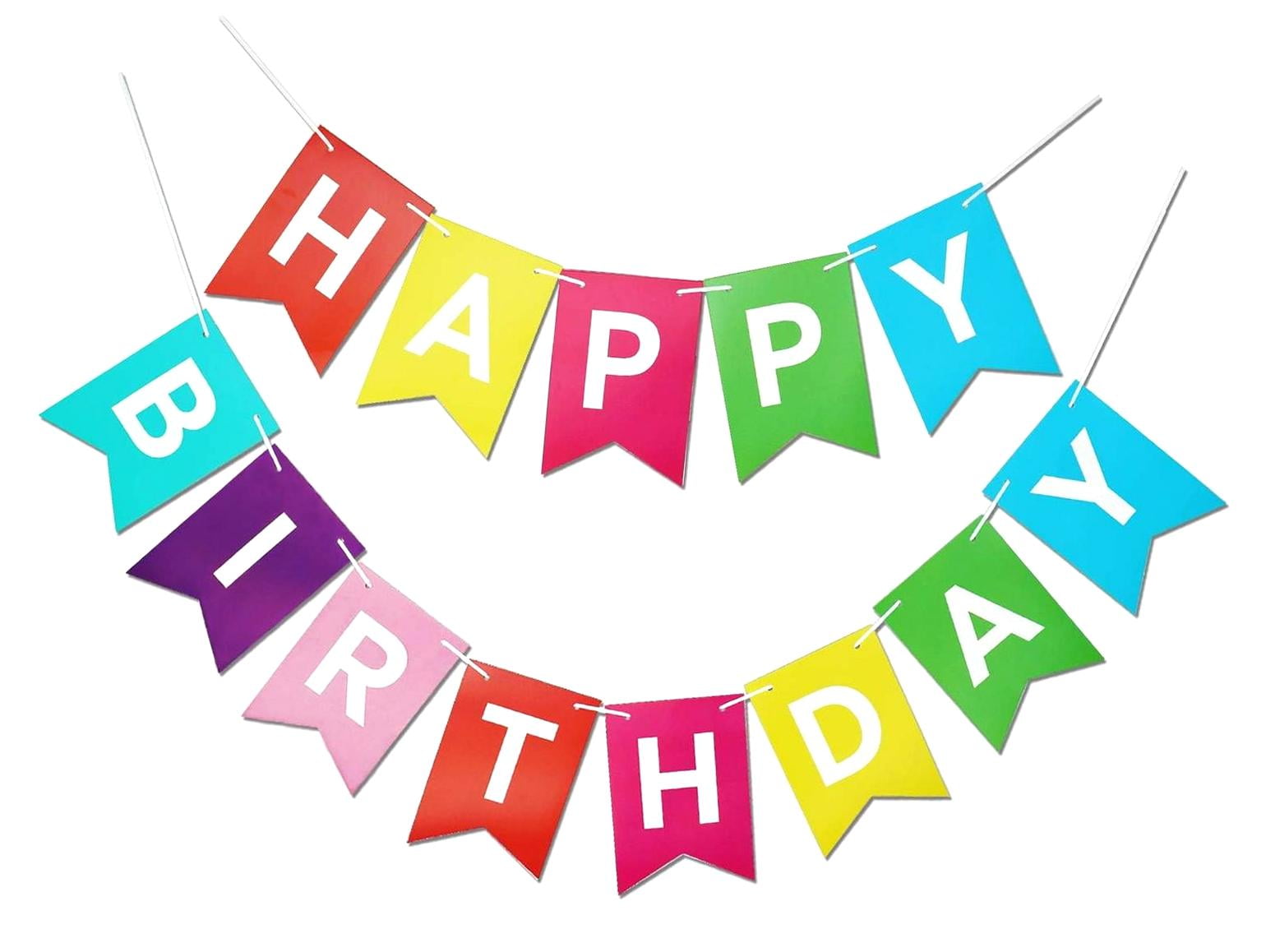 Fuliko Colorful Happy Birthday Banner, Rainbow-Themed Party Decor with 13 Vibrant Flags ...