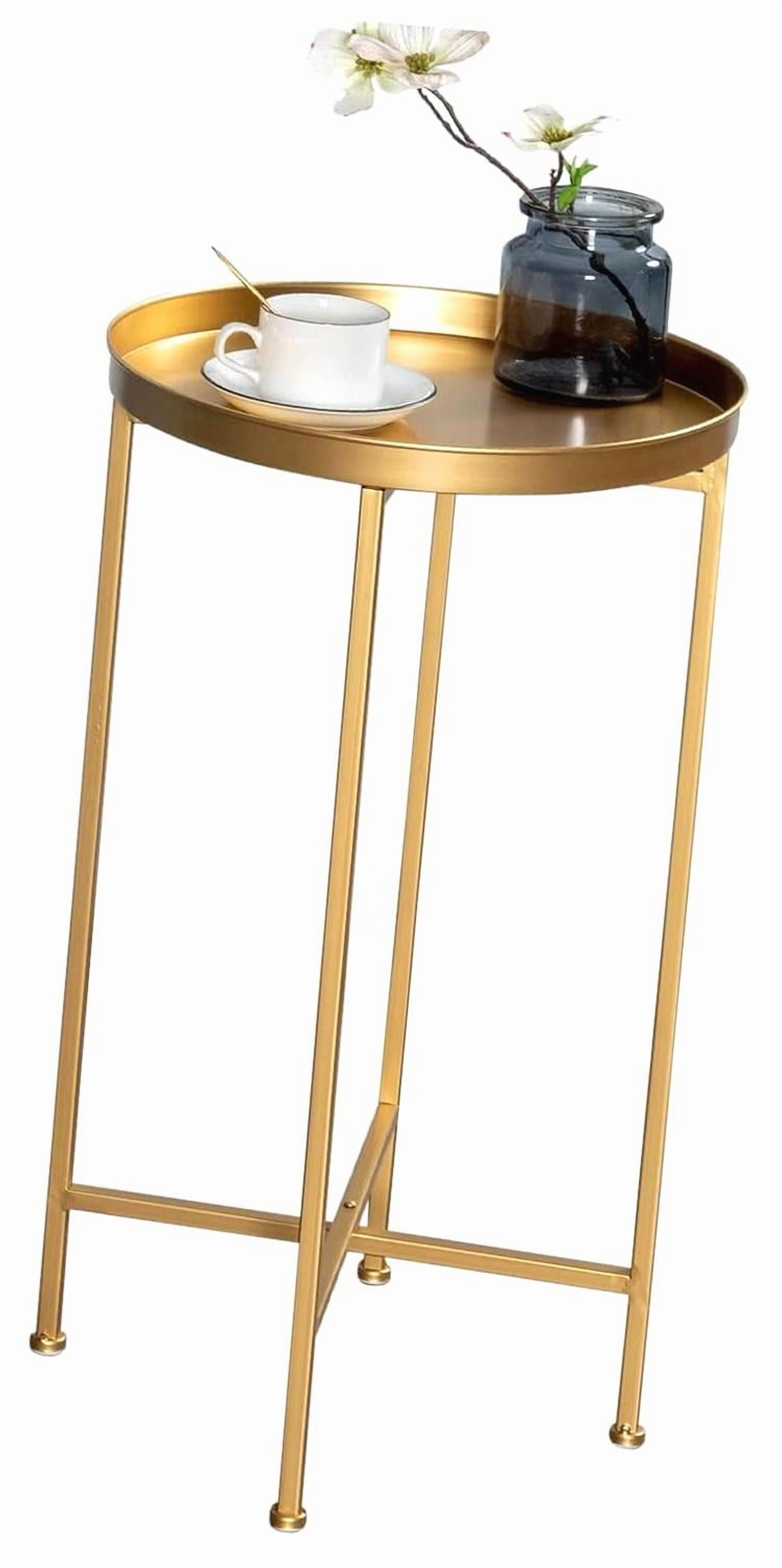 Fuliko Compact Circular Metal Side Table, Stylish Indoor & Coffee Table ...