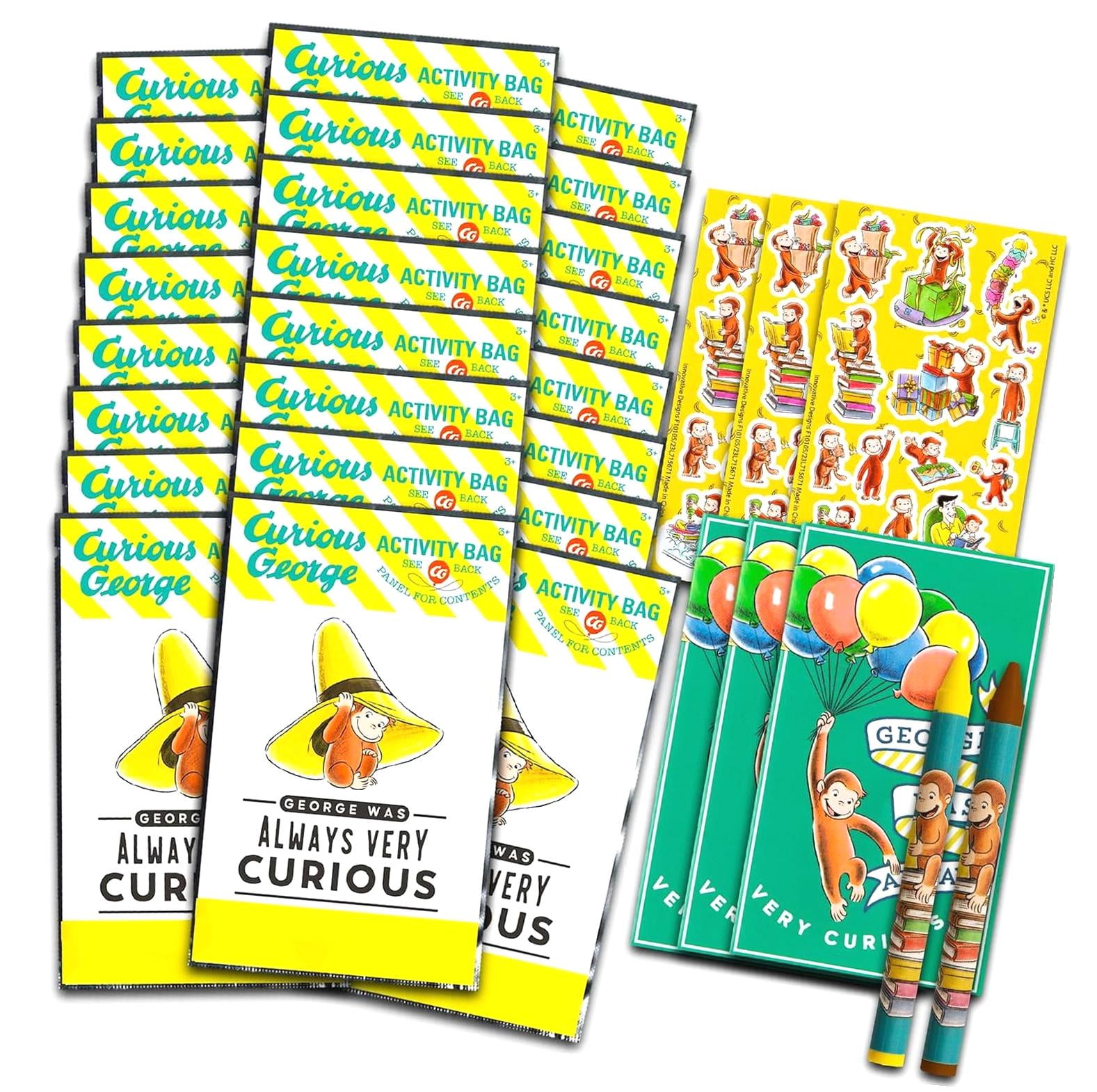 Fuliko Curious George Mini Party Pack - 24 Mini Play Sets Including ...