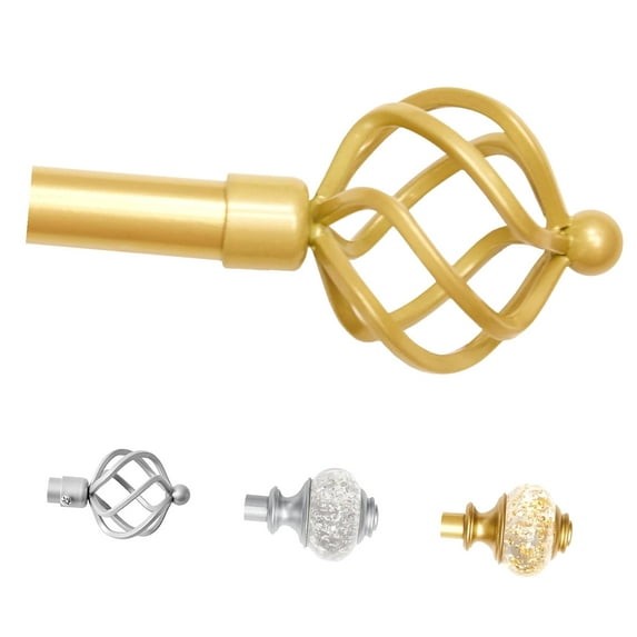 Fuliko Curtain Rod with Brackets, 1 Pack Short Window Rod 30 to 48 ...