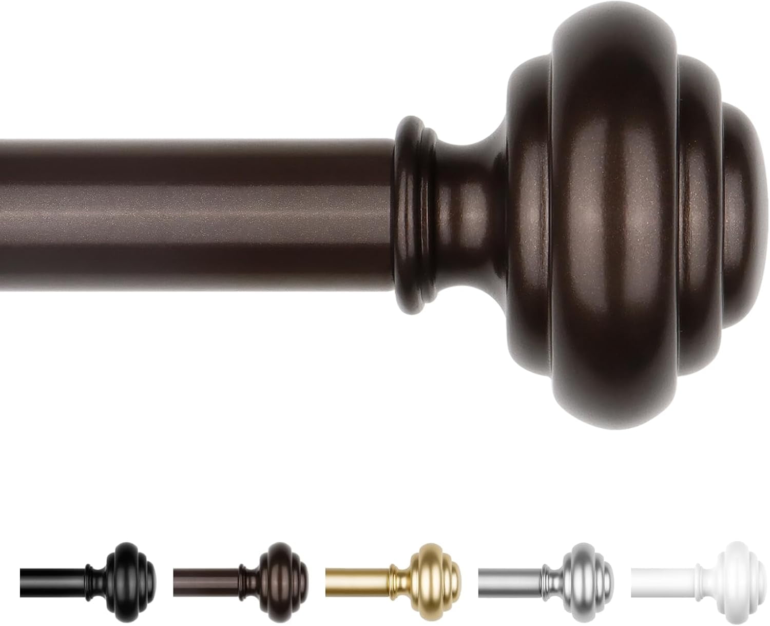 Fuliko Curtain Rods for 32 to 58 Inches, Length Curtain Rod, 7/8 Inch ...