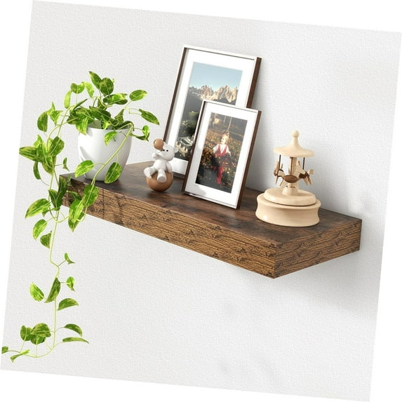 Fuliko Deep Wall 24 Inch 12 Inch Deep 24W 12D Wood Shelves for Room ...