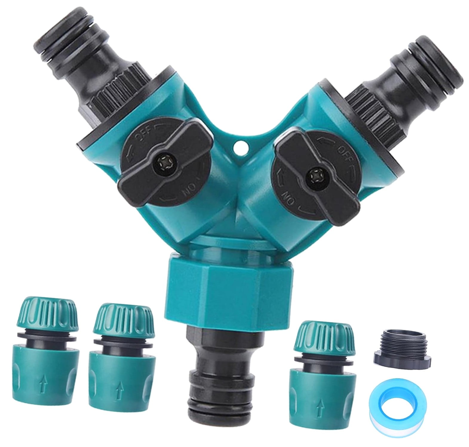 Fuliko Divider 2 Way, Y Water Tap Divider with Separate -OFF Valves, 3 ...