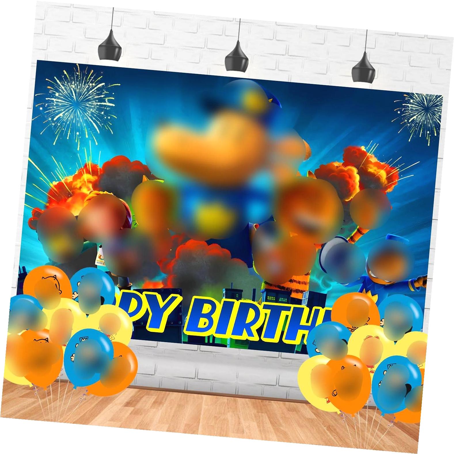 Fuliko Dog Cartoon Man Birthday Decor, 5x3ft "Happy Birthday" Banner ...