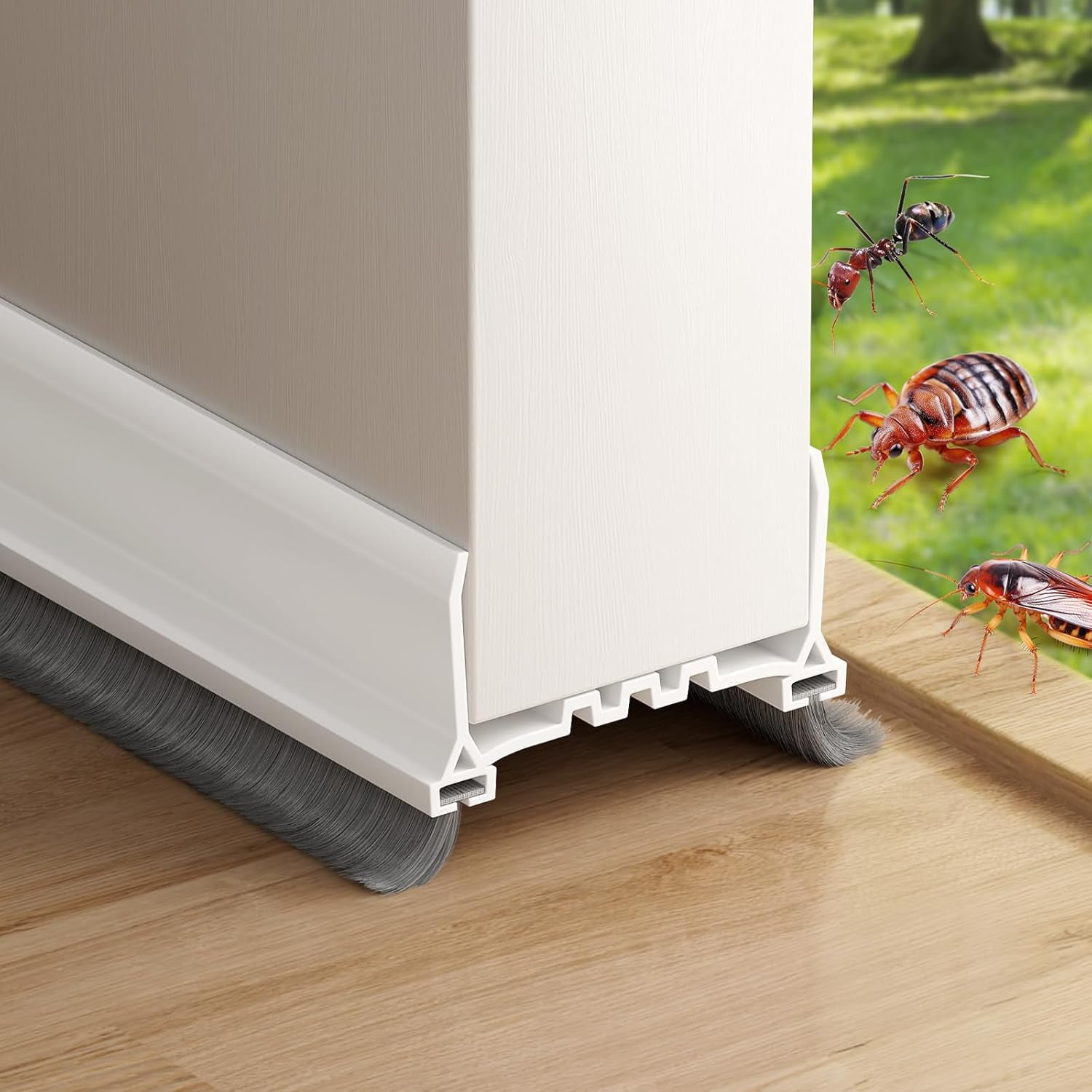 Fuliko Door Sweep 38" Cuttable, [Double-Layer Design with Seal]: Under ...