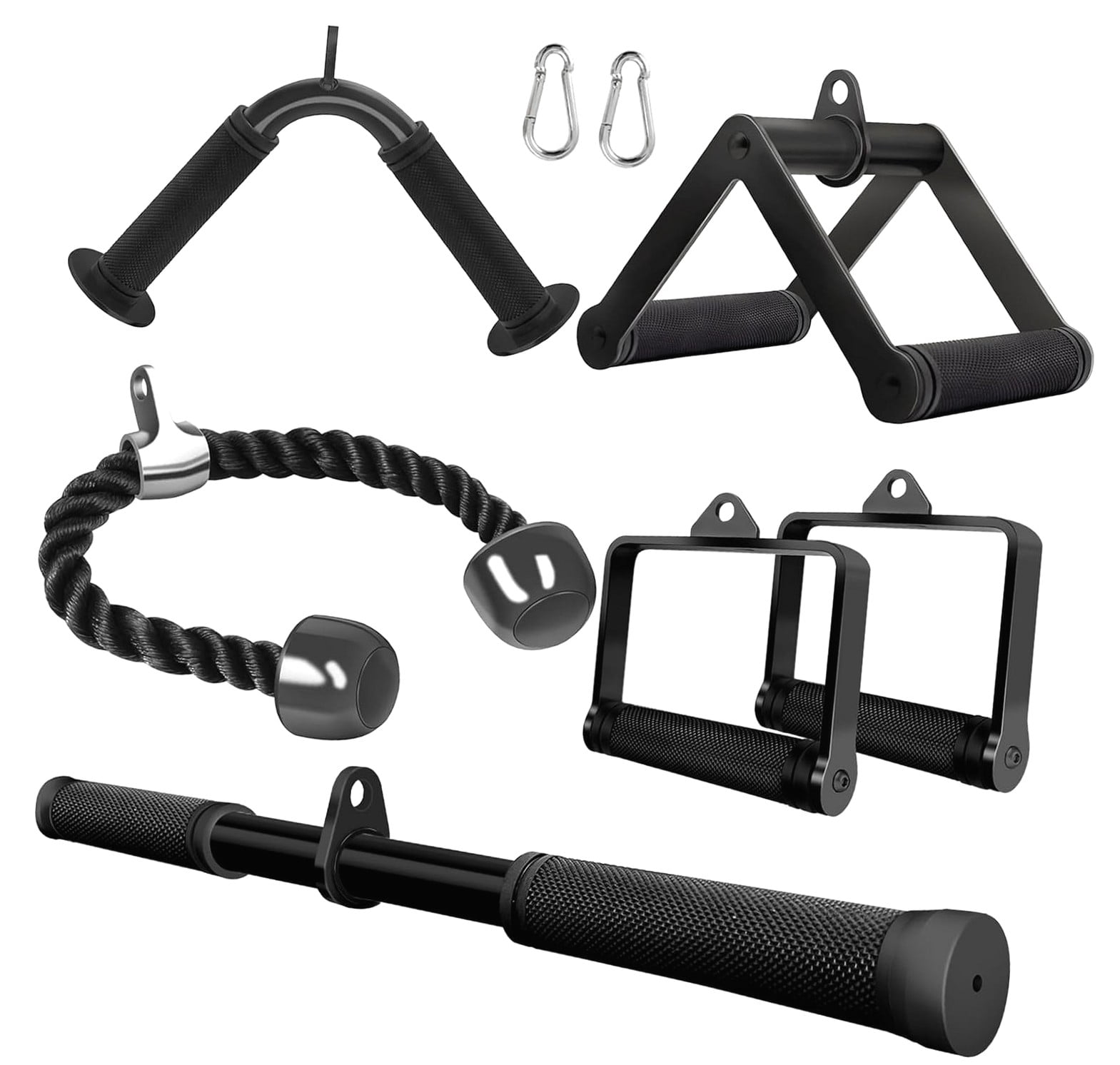 Fuliko Double D Row Handle Cable Attachment for Weight Training, Steel ...