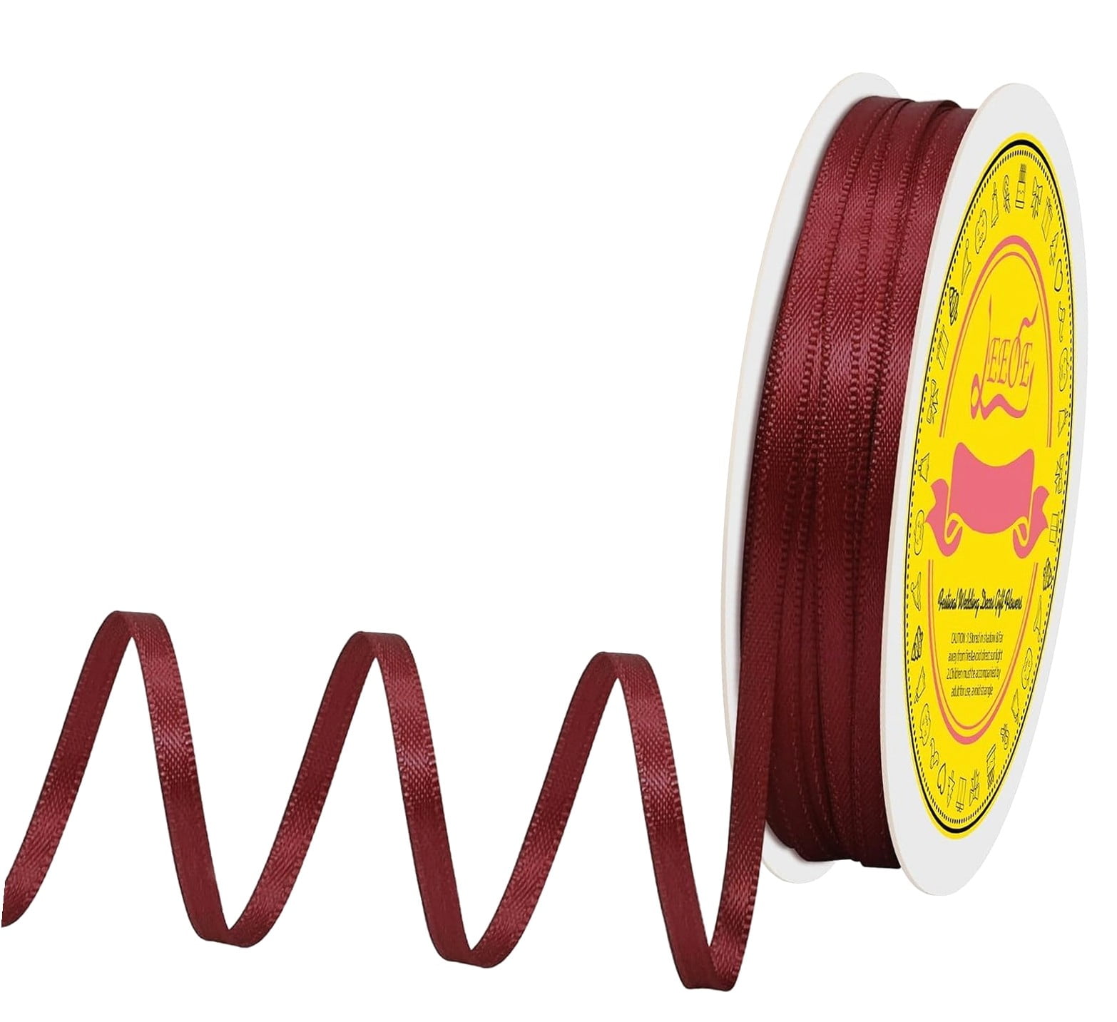 Fuliko Double-Faced Sherry Satin Thin 1/8 inch 50 Yards Polyester ...