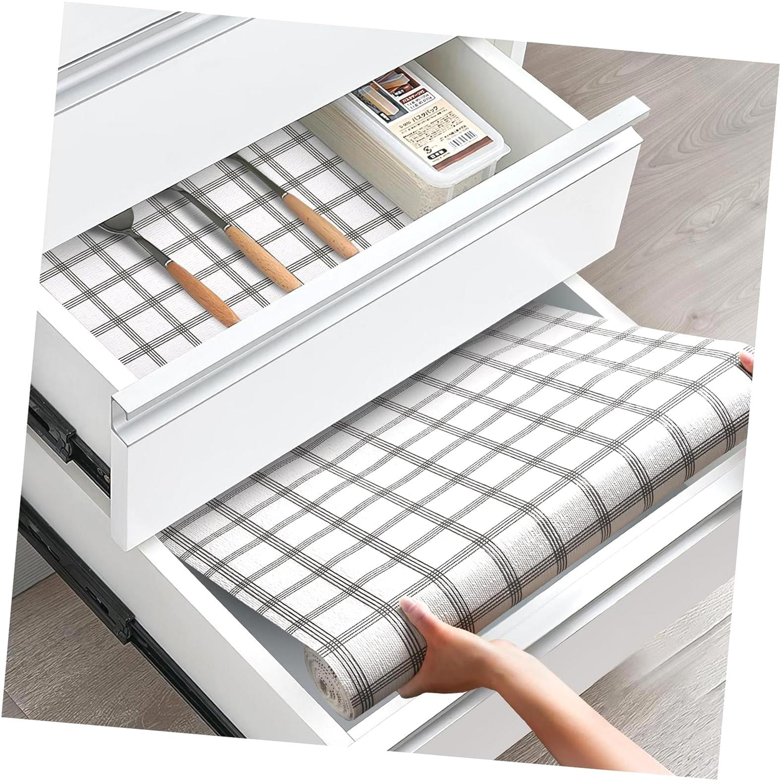 Fuliko Drawer and Liner, Kitchen Cabinet Liners Non-Adhesive Thick Grip ...