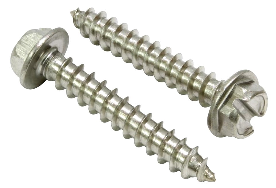 Fuliko Dropper No 8 1 Slotted Hex Washer Screws, (100 pc), 18-8 (304 ...