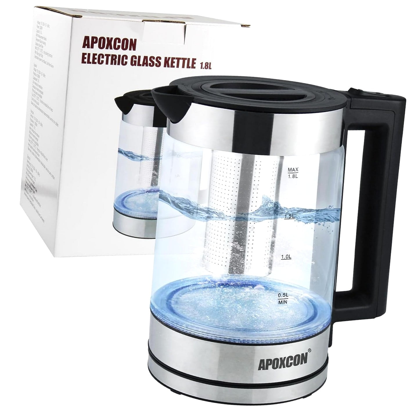 Fuliko Electric Kettle for Boiling Water 1.8L Tea Kettle with Removable ...