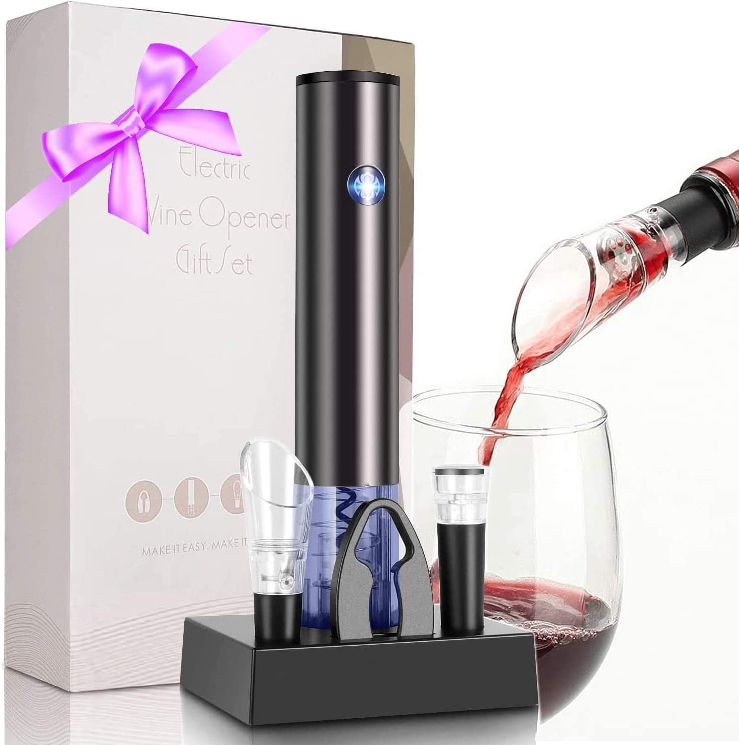 Fuliko Electric Set with Dock-Automatic Rechargeable Corkscrew-Foil ...