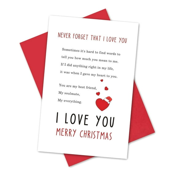 Fuliko Emotional Christmas Card for Loved Ones, Romantic Poem Holiday ...