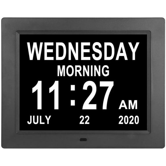 Fuliko Extra Large Day Date Time Day of Week Clock 8 Alarm Option ...