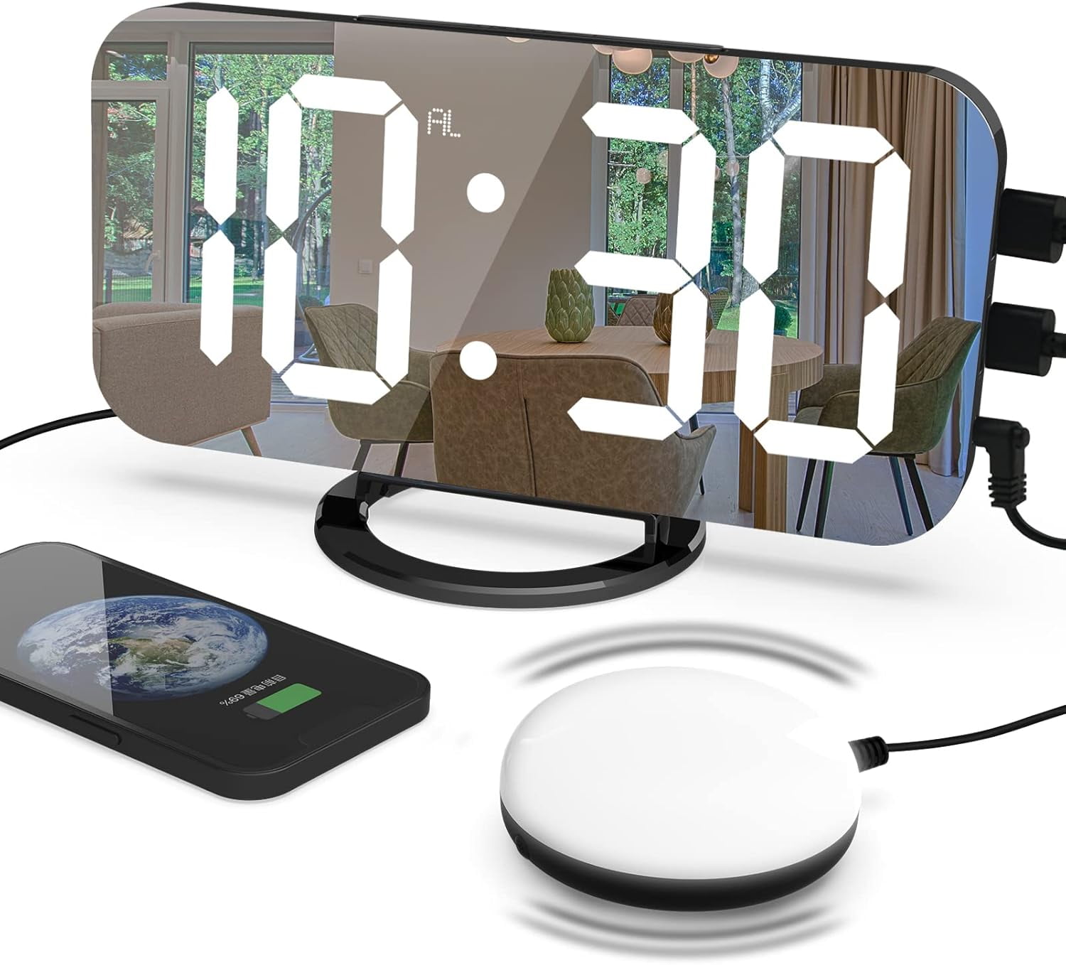 Fuliko Extra Loud Vibrating Alarm Clock, Alarm Clock with Bed Shaker ...