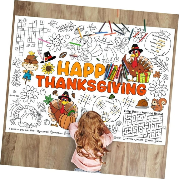 Fuliko Fall Thanksgiving Coloring Poster 43.3x31.5 Inches Drawing Paper ...