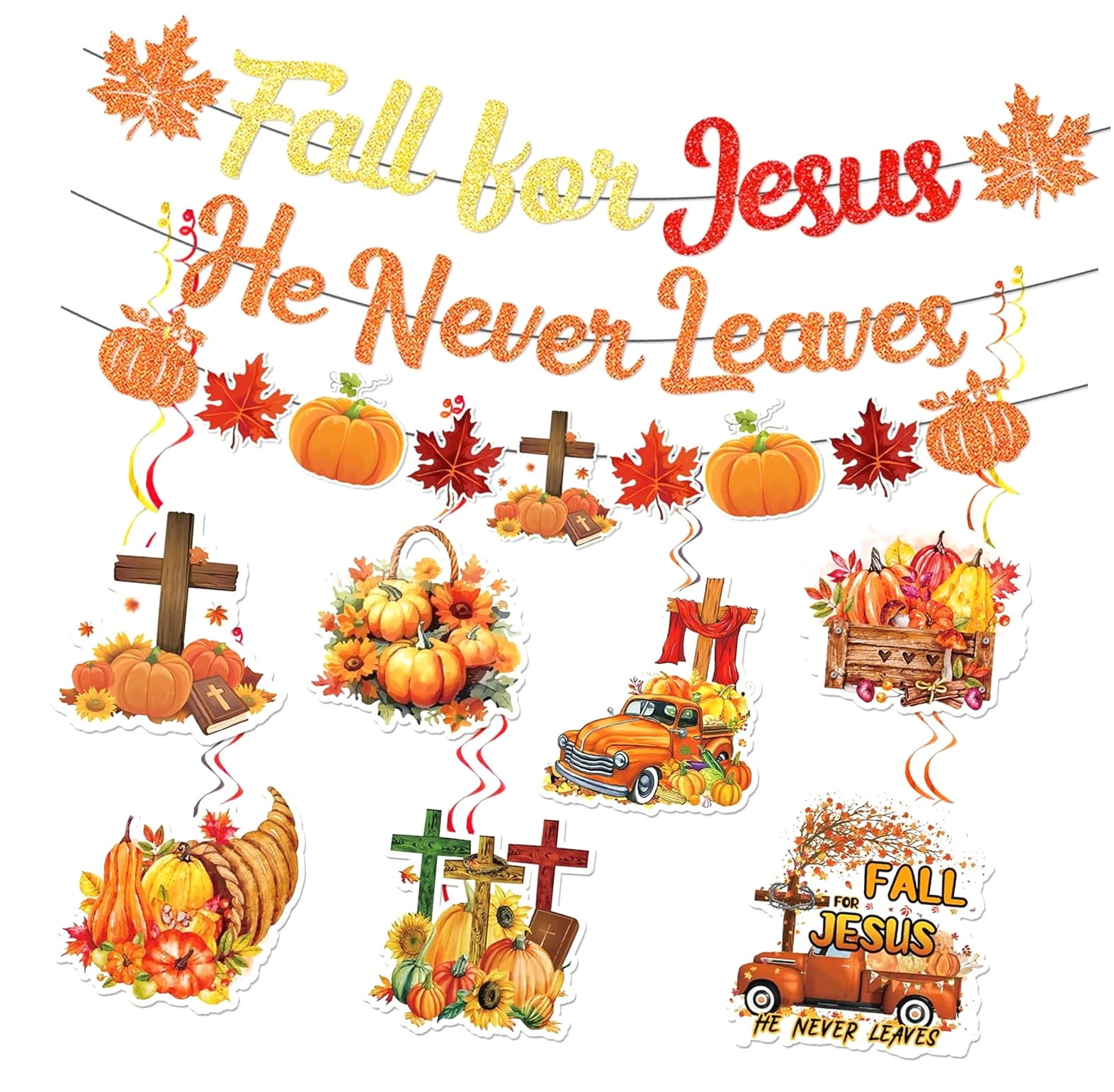 Fuliko Fall for Never Leaves Banner Autumn Decorations with Autumn ...