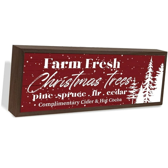 Fuliko Farmhouse Christmas Decor, Farm Fresh Christmas Trees Sign ...