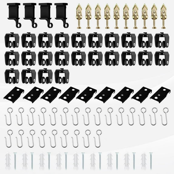 Fuliko Flexible Ceiling Curtain Ceiling Mount, Curved Curtain Rod ...