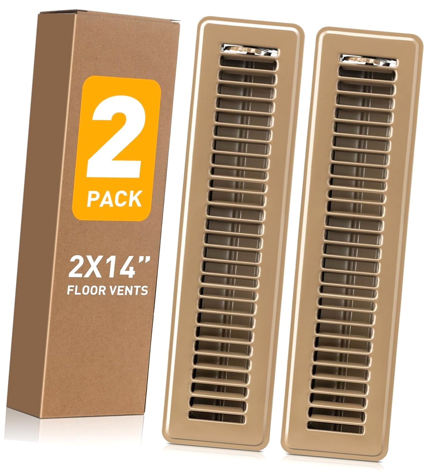 Fuliko Floor Register 2x14 Inch Brown, Floor Vent Covers for Floor ...