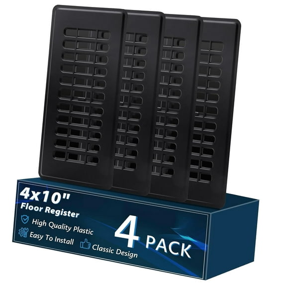 Fuliko Floor Register 4x10, Plastic Air Vent Covers with Airflow ...