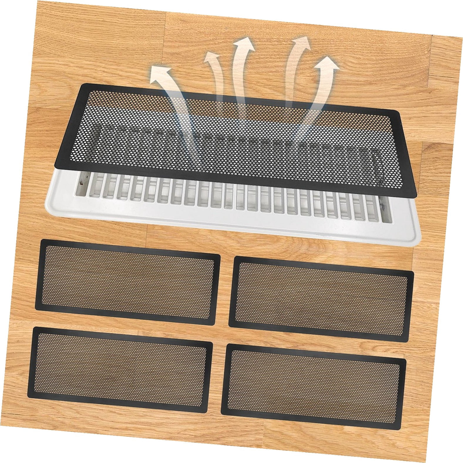 Fuliko Floor Register Vent Cover, 4"x12" Adhesive Air Vent Screen ...
