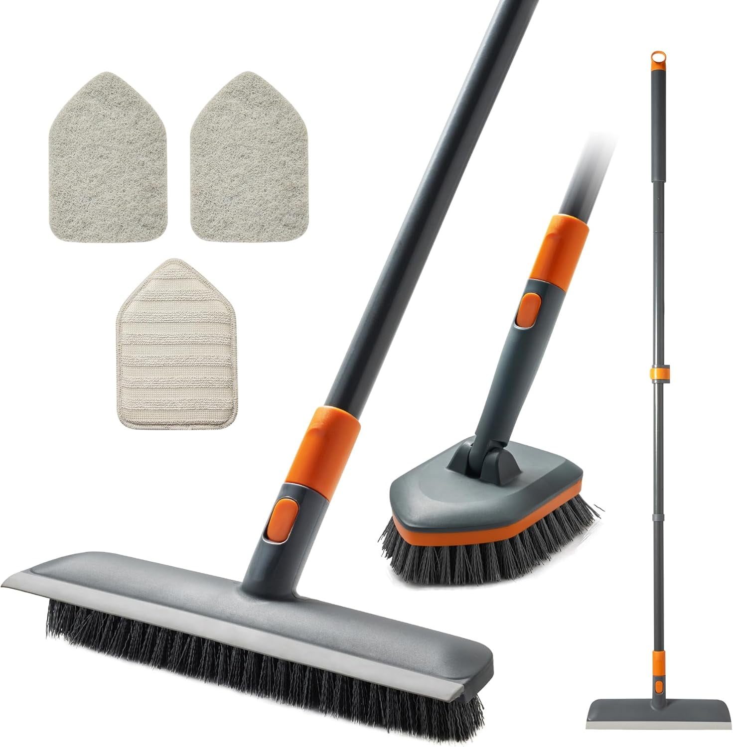 Fuliko Floor Scrub Tile Tub Scrubber with 4 Different Cleaning Heads ...