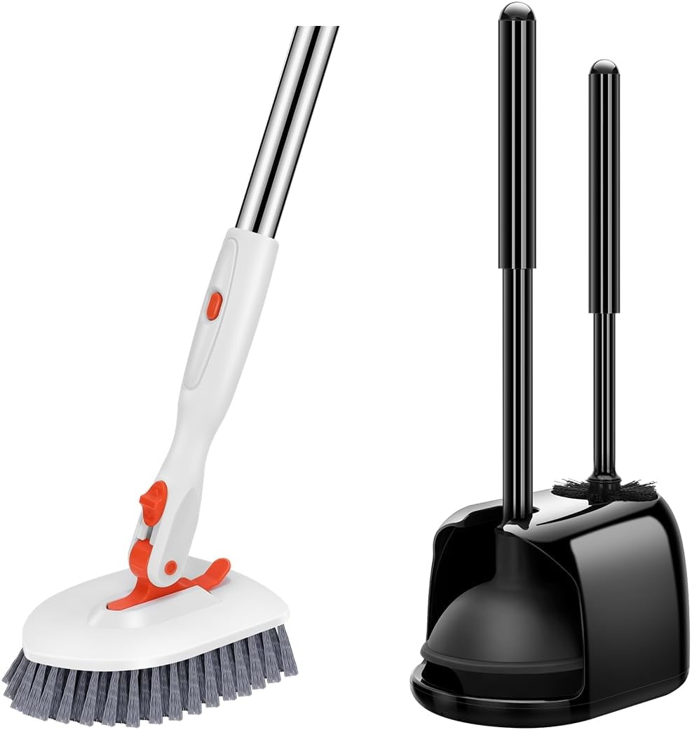 Fuliko Floor Scrub Toilet and Plunger Set - Walmart.com