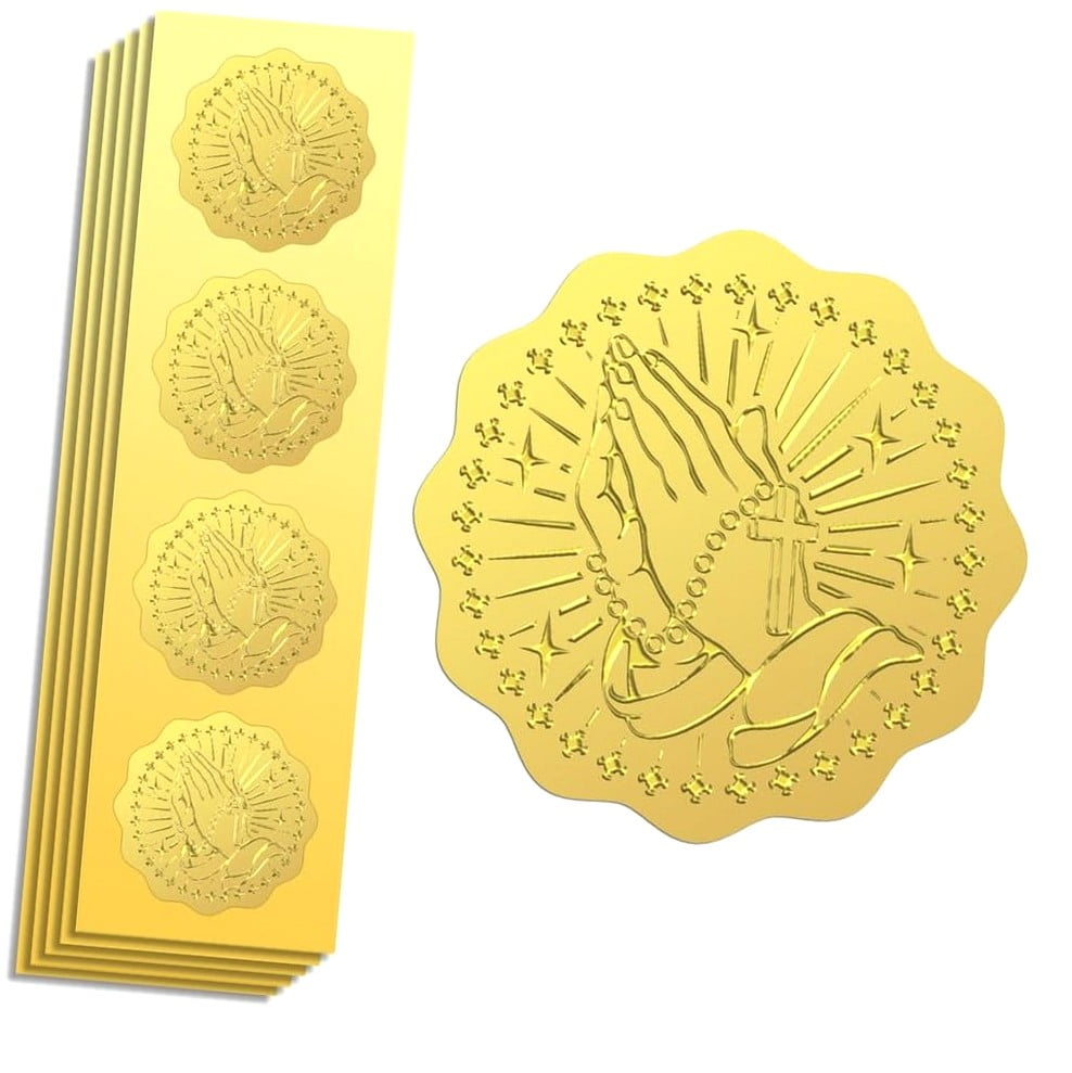 Fuliko Foil Stickers Seals Embossed 2 Inch 100Pcs, Around Embossing ...