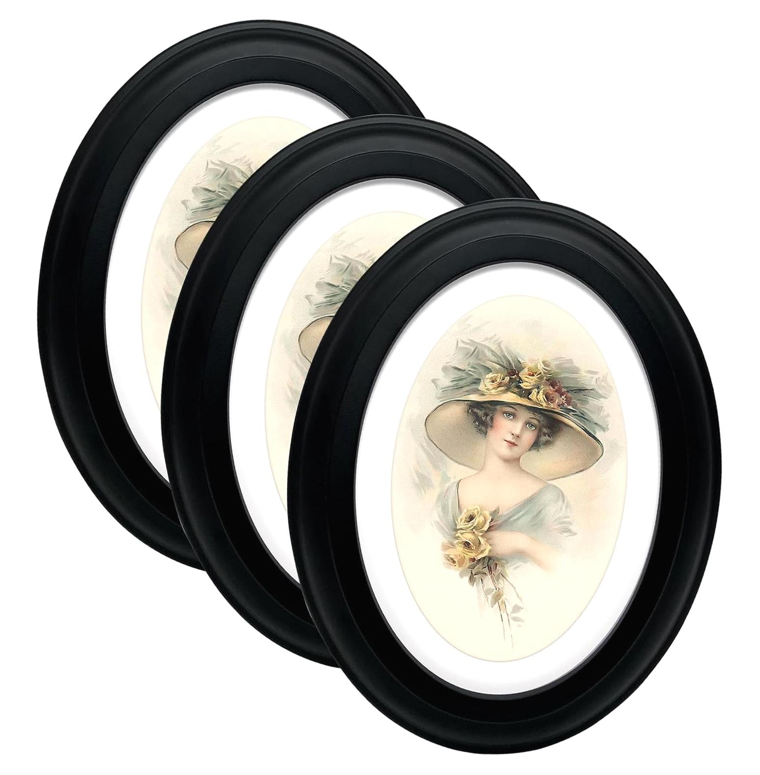 Fuliko Frame Picture Photo Oval Wall Mounted Round Ornament White Table ...