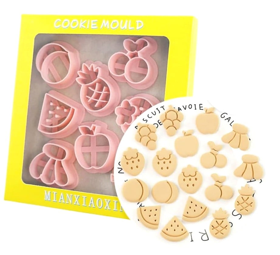 Fuliko Fruit, Cherry Biscuit Molds, 8 Pieces Plastic Cookie, 3D Banana ...