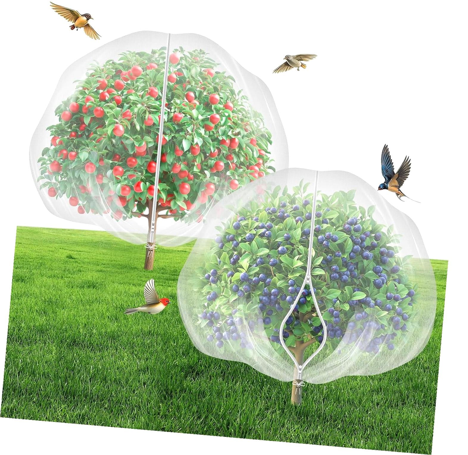 Fuliko Fruit Tree Protection Net with Dual Zipper & Drawstring - 6.4'x6 ...