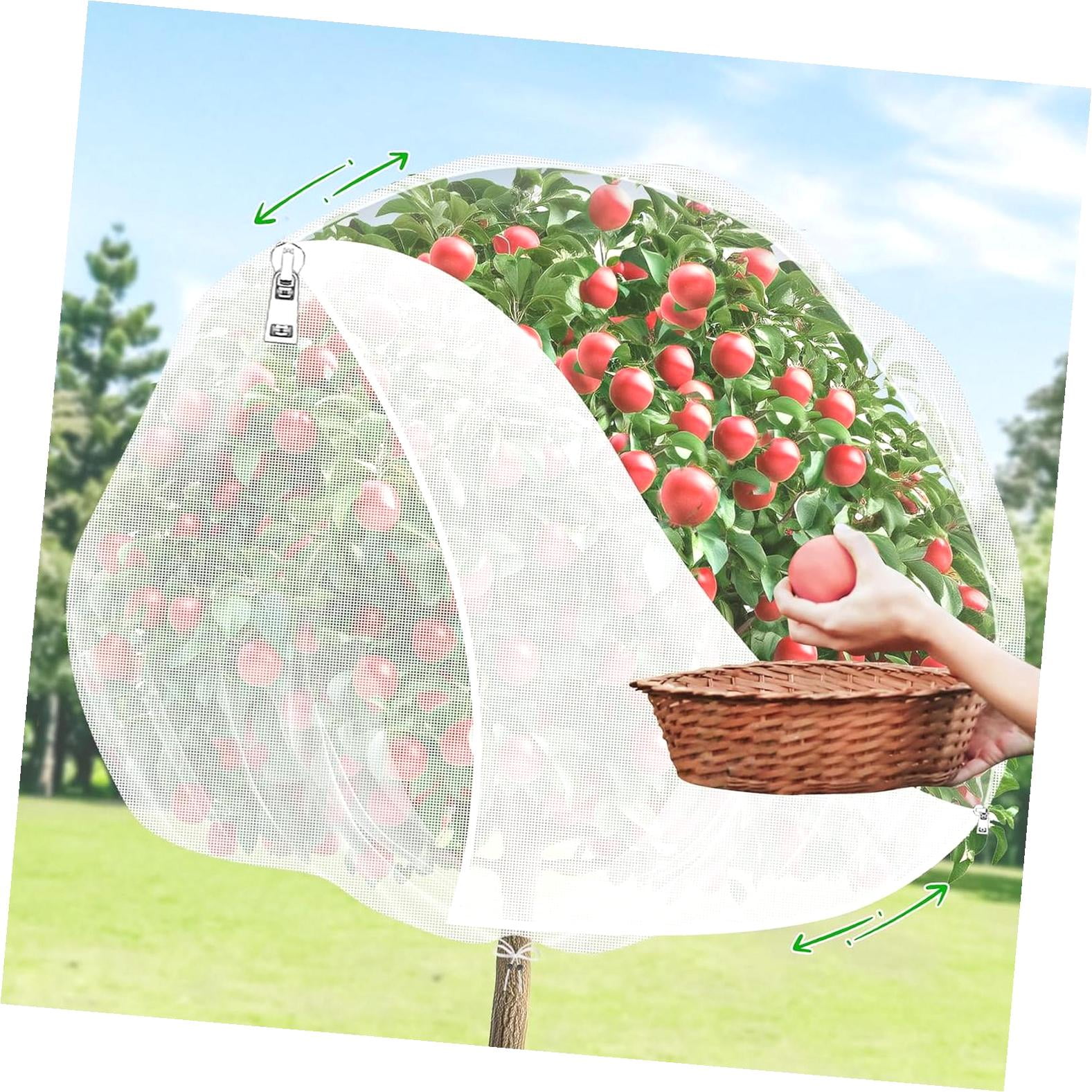 Fuliko Fruit Tree Protection Net with Dual Zipper & Drawstring - 6.4Ft ...
