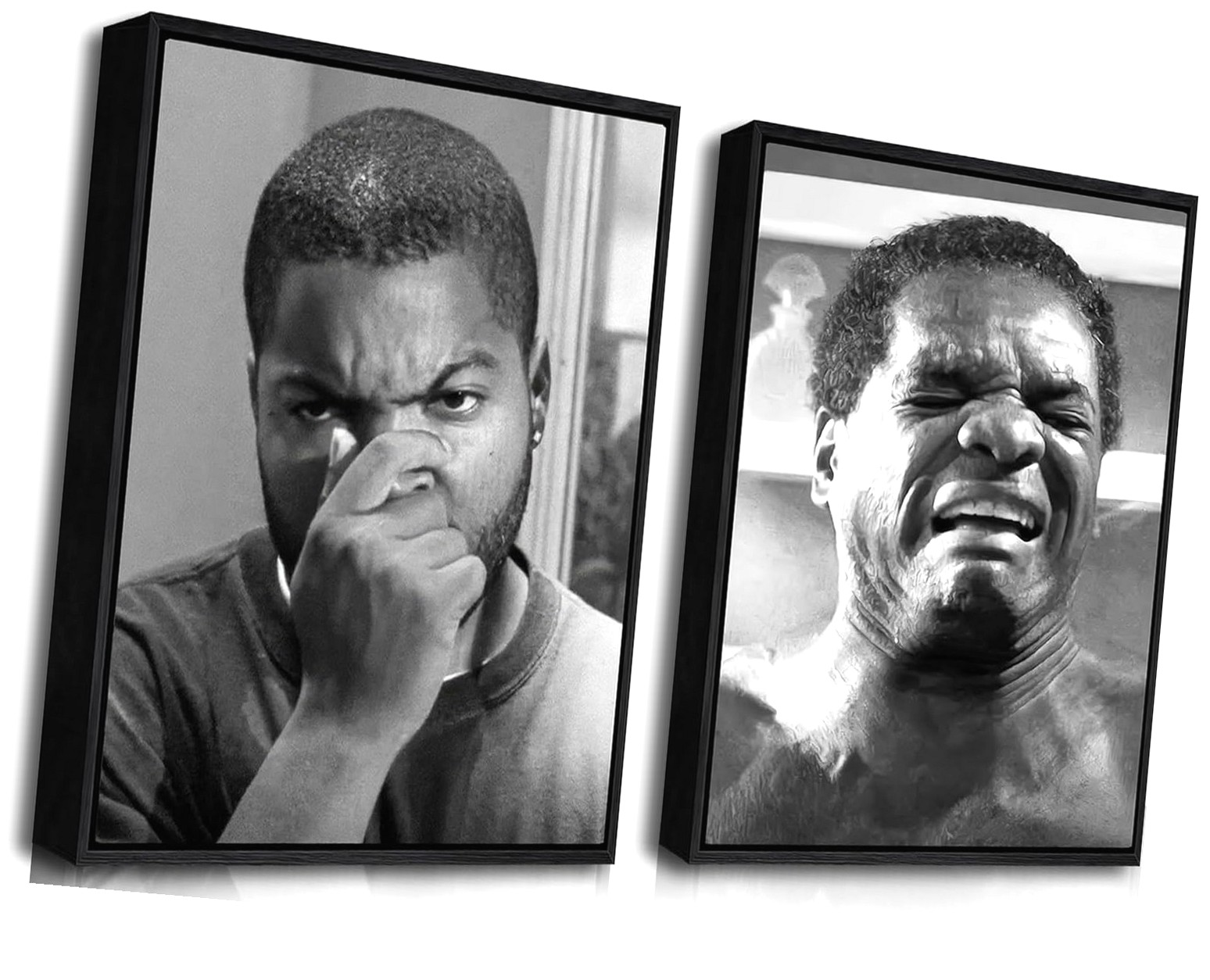 Fuliko Funny Bathroom Canvas Wall Set of 2 Frame and White Comedy ...