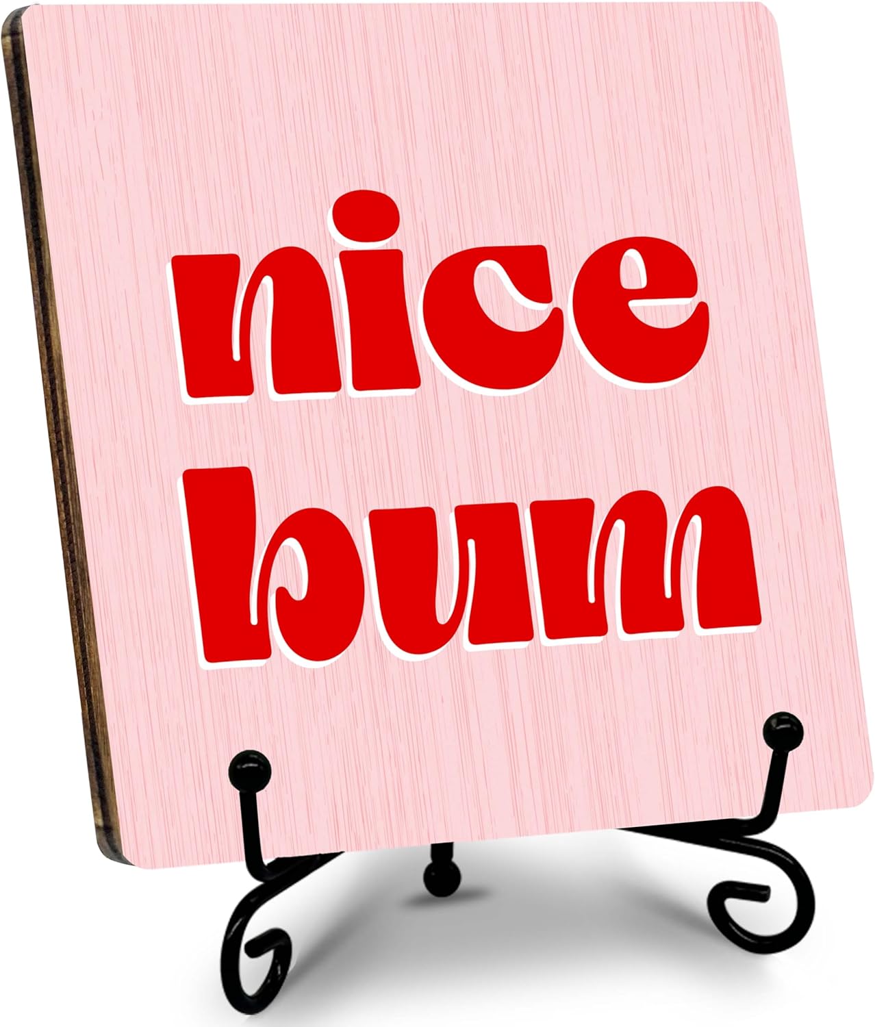 Fuliko Funny Bathroom Decor, 'Nice Bum' Wooden Plaque Sign, Bathroom ...